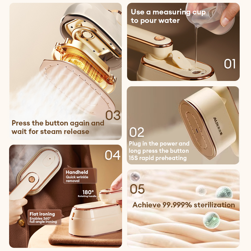 HODEKT 2 In 1 Dry Flat Steam Iron Foldable Steam Ironing Machine ...