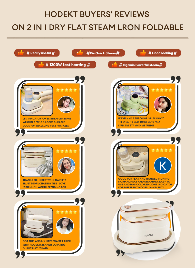 HODEKT 2 In 1 Dry Flat Steam Iron Foldable Steam Ironing Machine ...