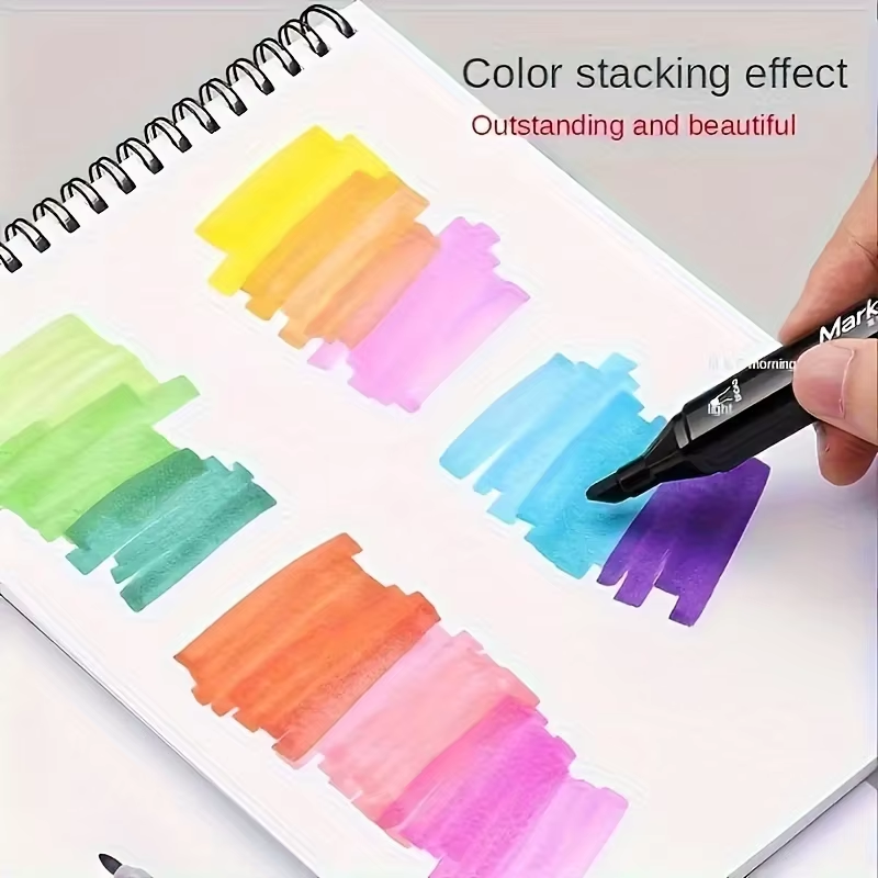 Double Head Marker Set with 24/36/48/60/80/120 Oily Colors for Painting ...
