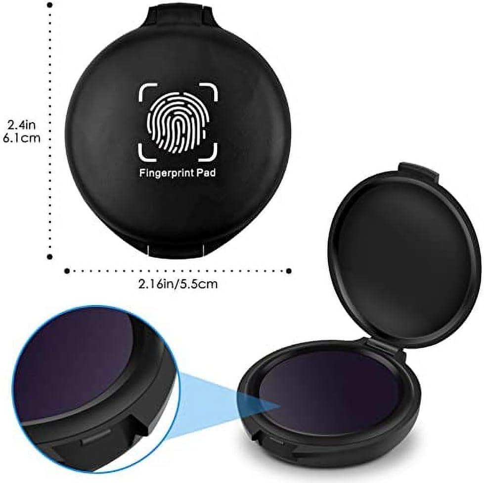 Small Size Portable Black Fingerprint Pad with Quick Drying Secure Ink ...
