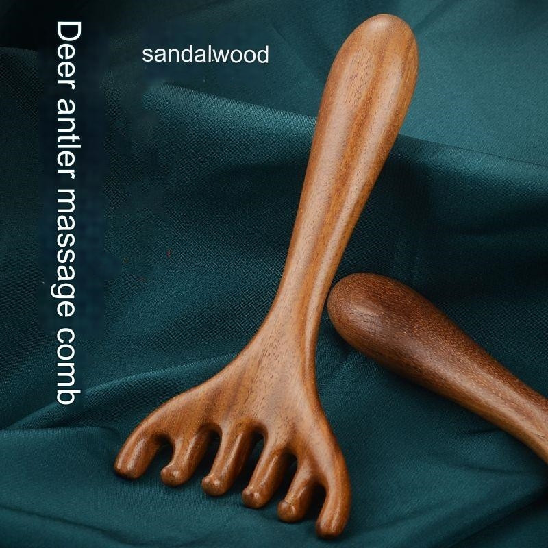 【Ready Stocks】Wooden Body Massager Therapy Massage Comb Sandalwood Face ...