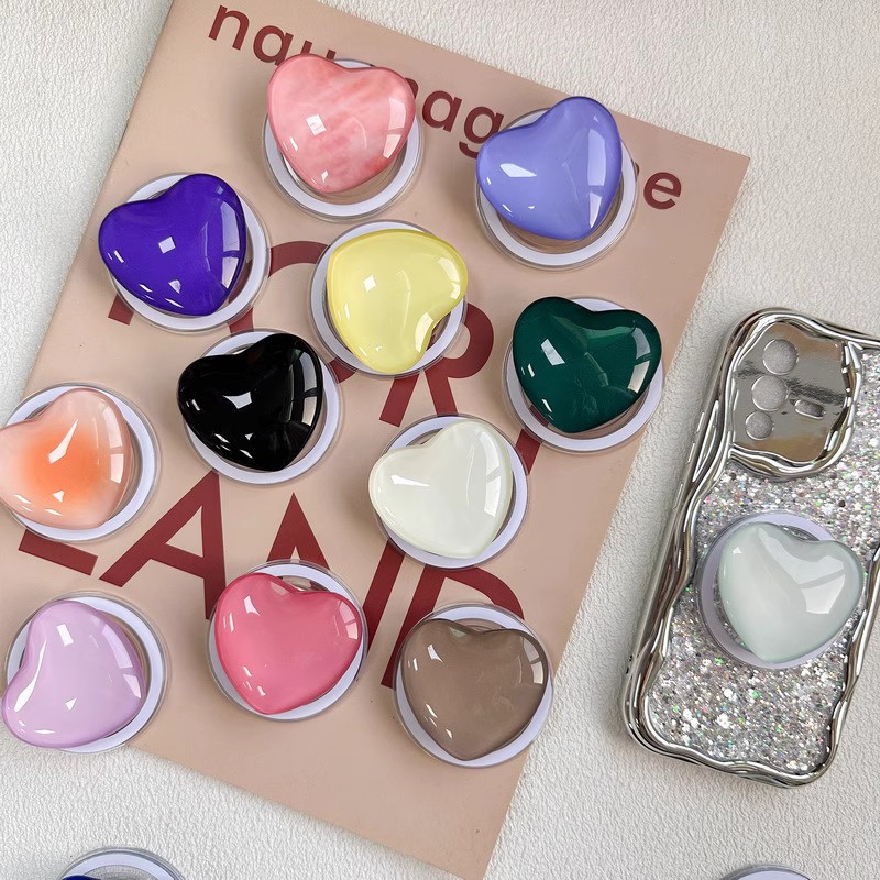 Magnetic Airbag Phone Bracket Metal Korean Cute 3D Glass Love Heart For Magsafe Popsocket Phone ...