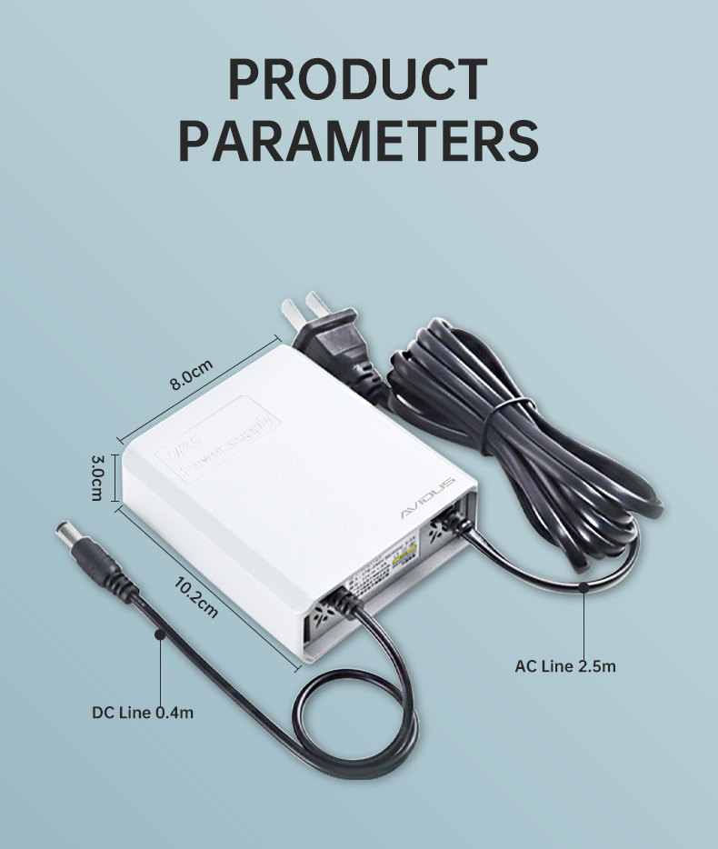 V380 PRO X AVIDUS 12V 1.5A Mini UPS Built-in Battery Supply For WiFi ...