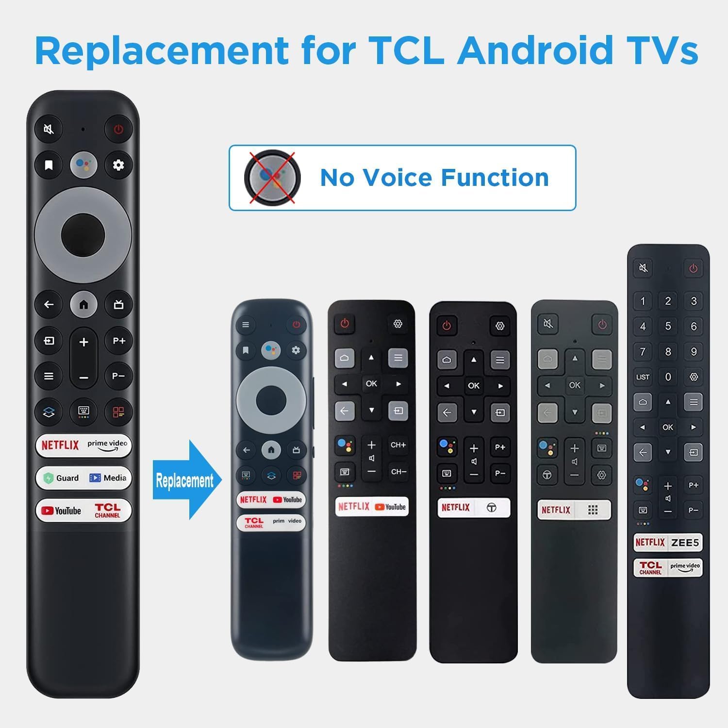 For TCL Smart TV Replaced Remote 50P725G 55C728 Remote Control RC902V ...