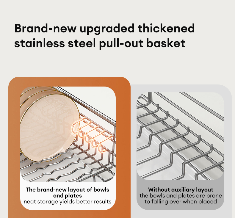 GAA 304 Stainless Steel Pull Out Dish Rack for kitchen Cabinet With ...