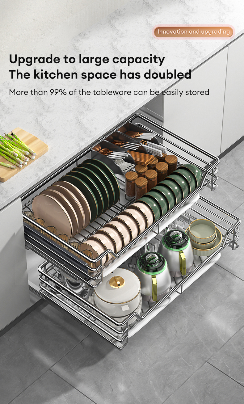 GAA 304 Stainless Steel Pull Out Dish Rack for kitchen Cabinet With ...