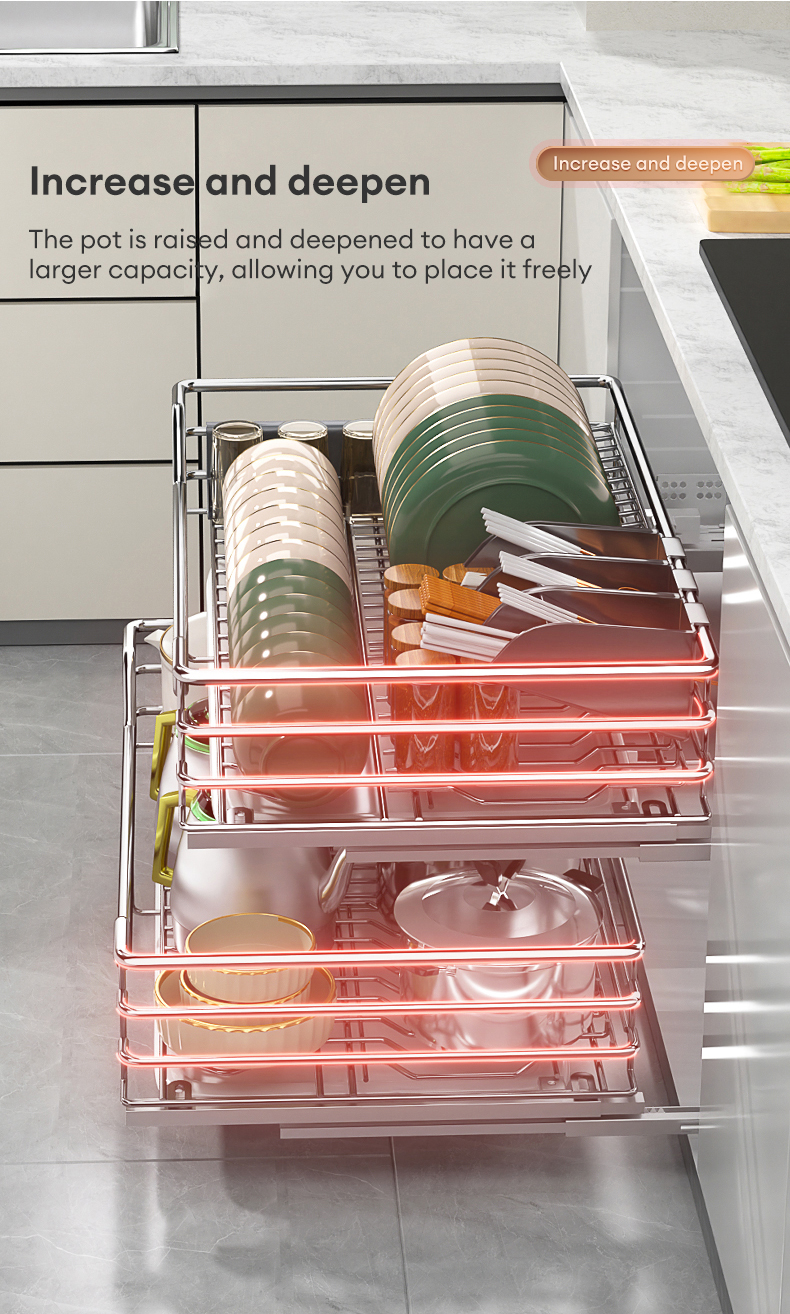 GAA 304 Stainless Steel Pull Out Dish Rack for kitchen Cabinet With ...