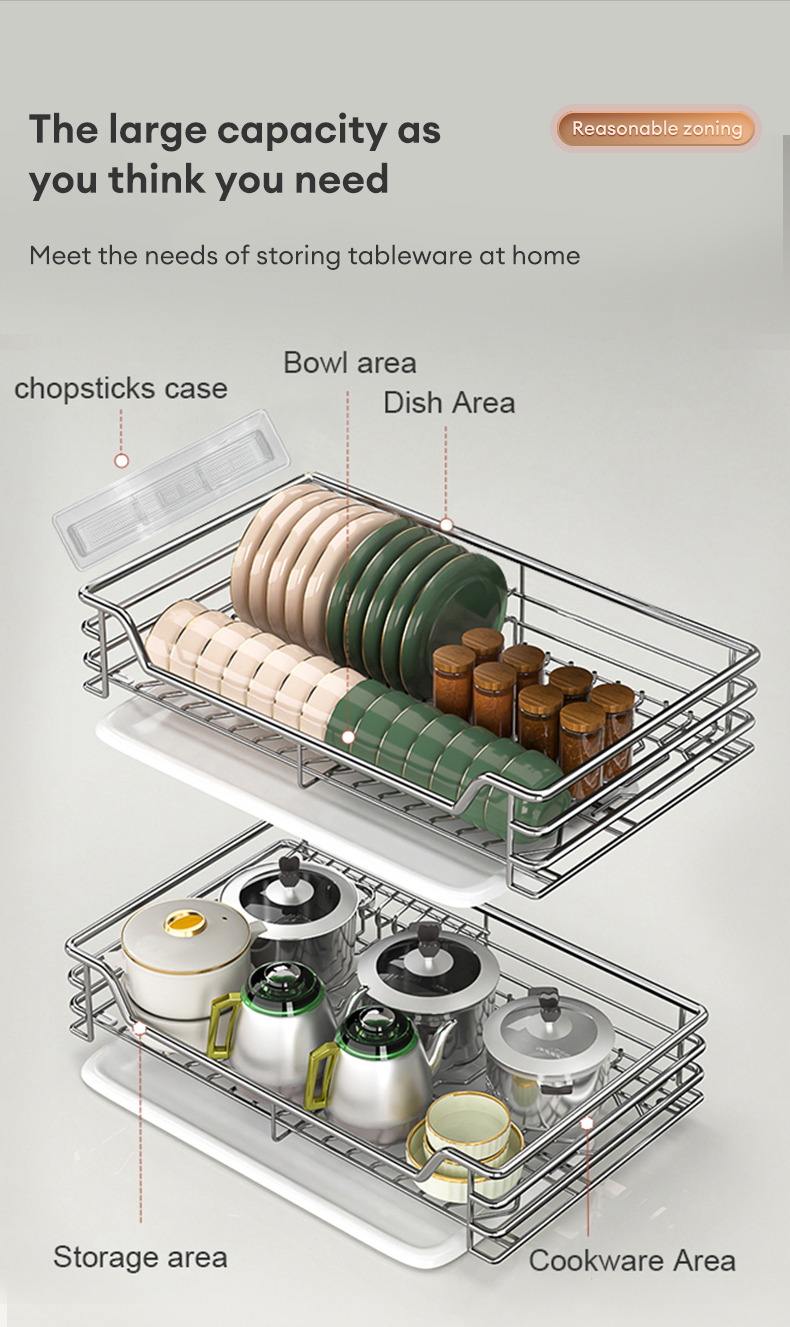GAA 304 Stainless Steel Pull Out Dish Rack for kitchen Cabinet With ...