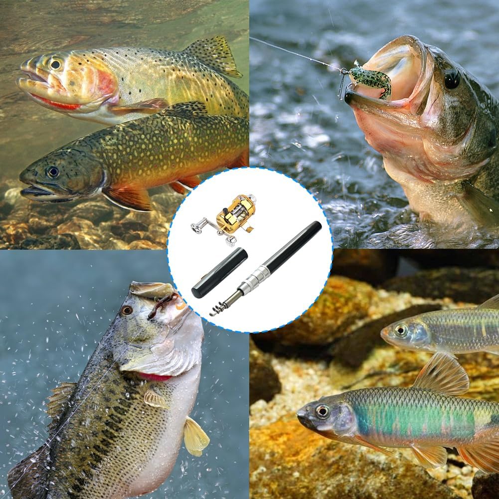 Portable Pen Fishing Rod - 92cm Telescopic Mini Rod with Pocket Reel ...