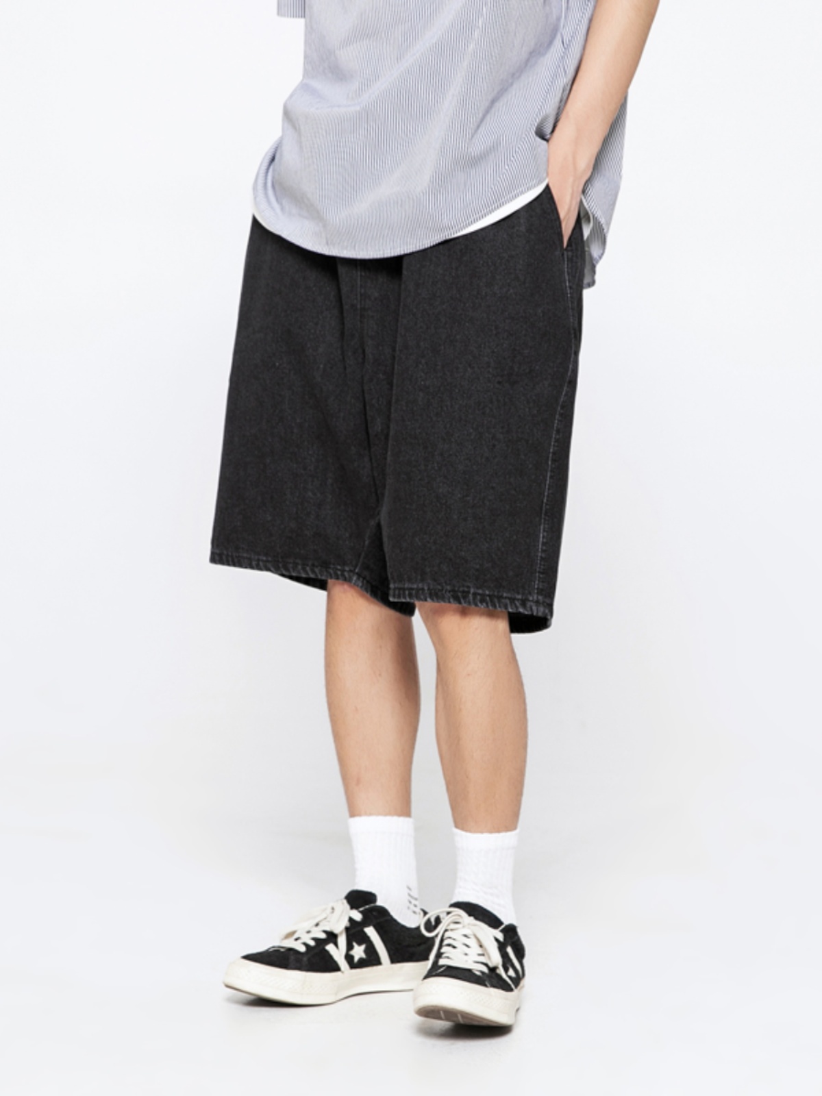 [COD]Jorts for men Blue/Black Korean style Denim Shorts for Men Retro ...