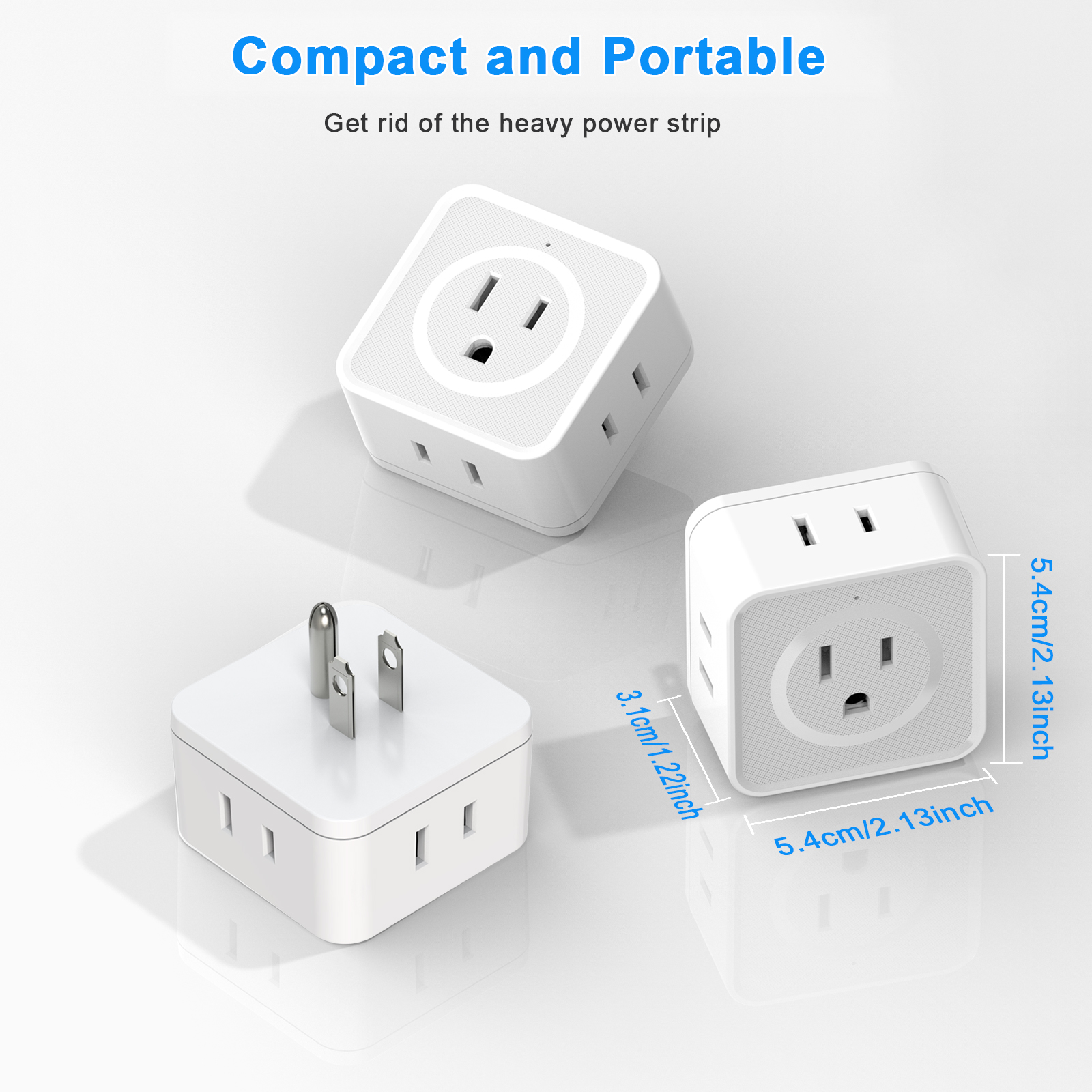 Extension Outlet Socket Plug with 5 Power Socket,Multi-Function Socket ...