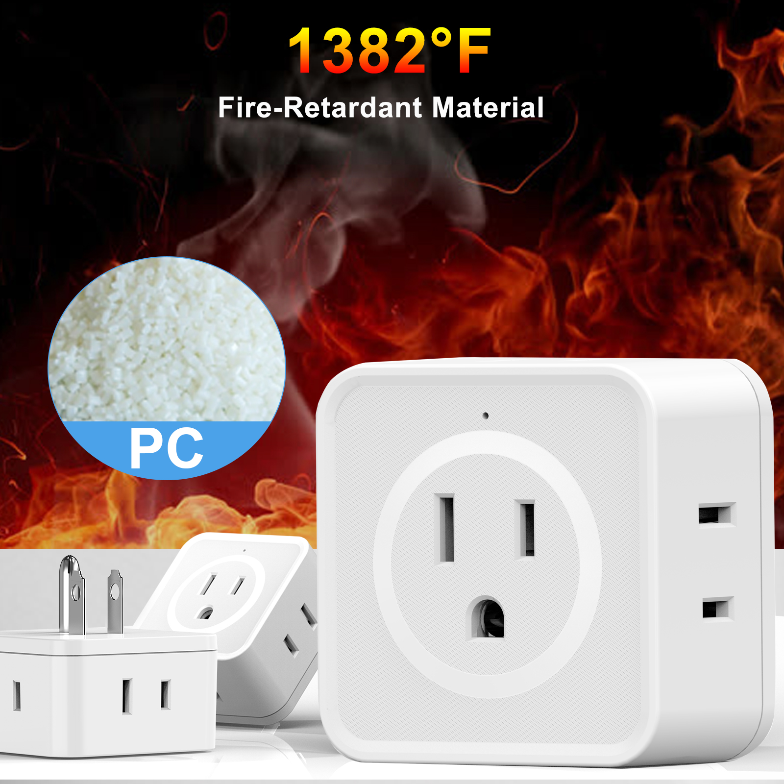 Extension Outlet Socket Plug with 5 Power Socket,Multi-Function Socket ...