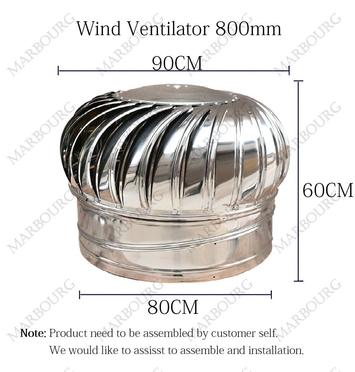 roof , ventilator , cyclone , stainless steel , 800mm | Shopee Philippines