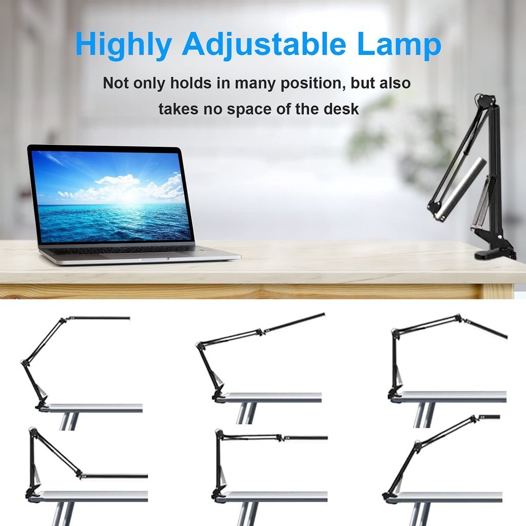 【COD】LED Desk Lamp with Adjustable Clip, Swing Arm Desk Lamp for Office ...