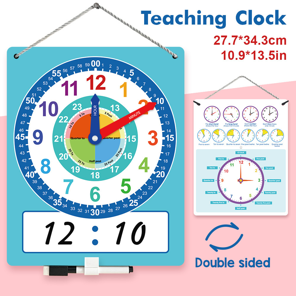 Learning Clock - Educational Talking Learn to Tell Time Teaching Toy ...