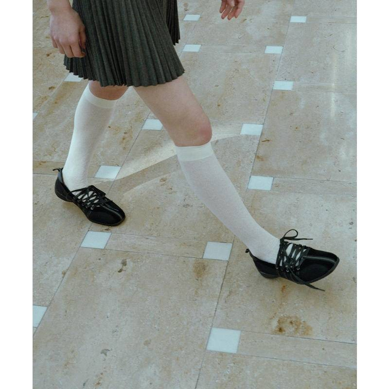 Rock ** fish Retro Square Toe Cross Laced-Up Ballet Women's Shoes ...