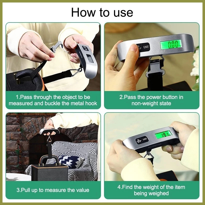 50kg Portable High-Precision Luggage Express Electronic Hanging Scale ...
