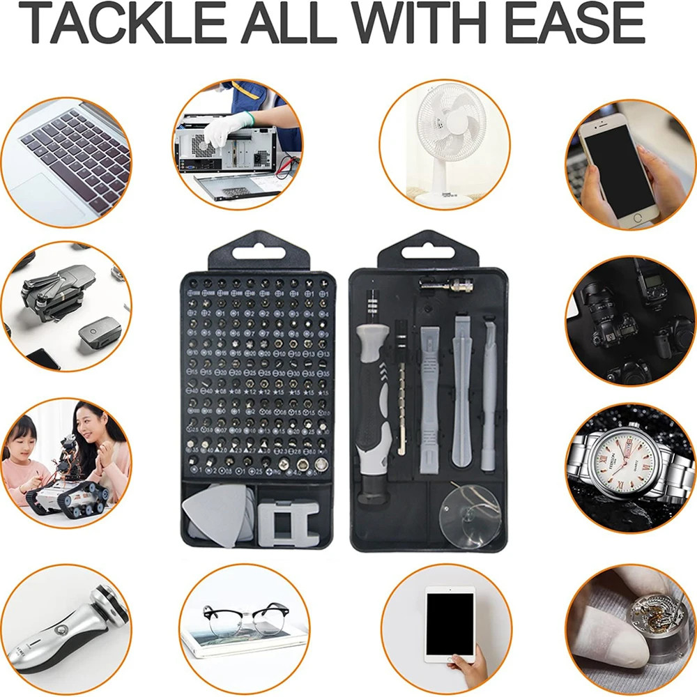 115 in 1 Multi-function Precision Screwdriver Set Magnetic Screw Driver Bit Cellphone Repair ...