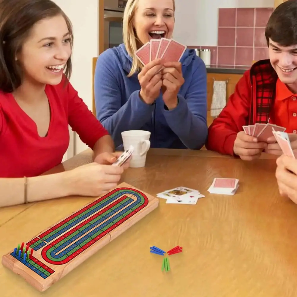 Large Wooden Cribbage War board game classic scoreboard Cribbage board ...