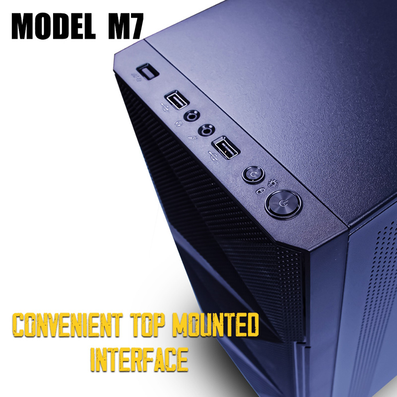 YGT Gaming PC Case With 2 Fans Tempered Glass Side Micro ATX Case ...