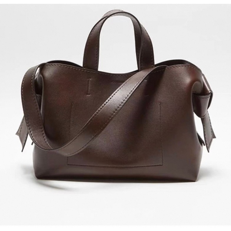 Swedish Niche Brand Genuine Leather Tote Bag Large Capacity Casual ...