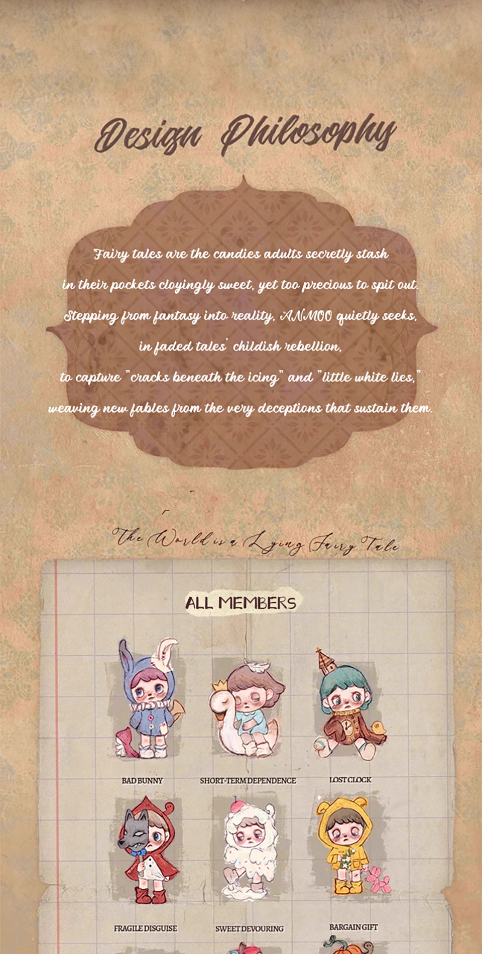 TNTSPACE ANMOO The World is a Lying Fairy Tale Series Blind Box Figure Birthday Gifts Action ...