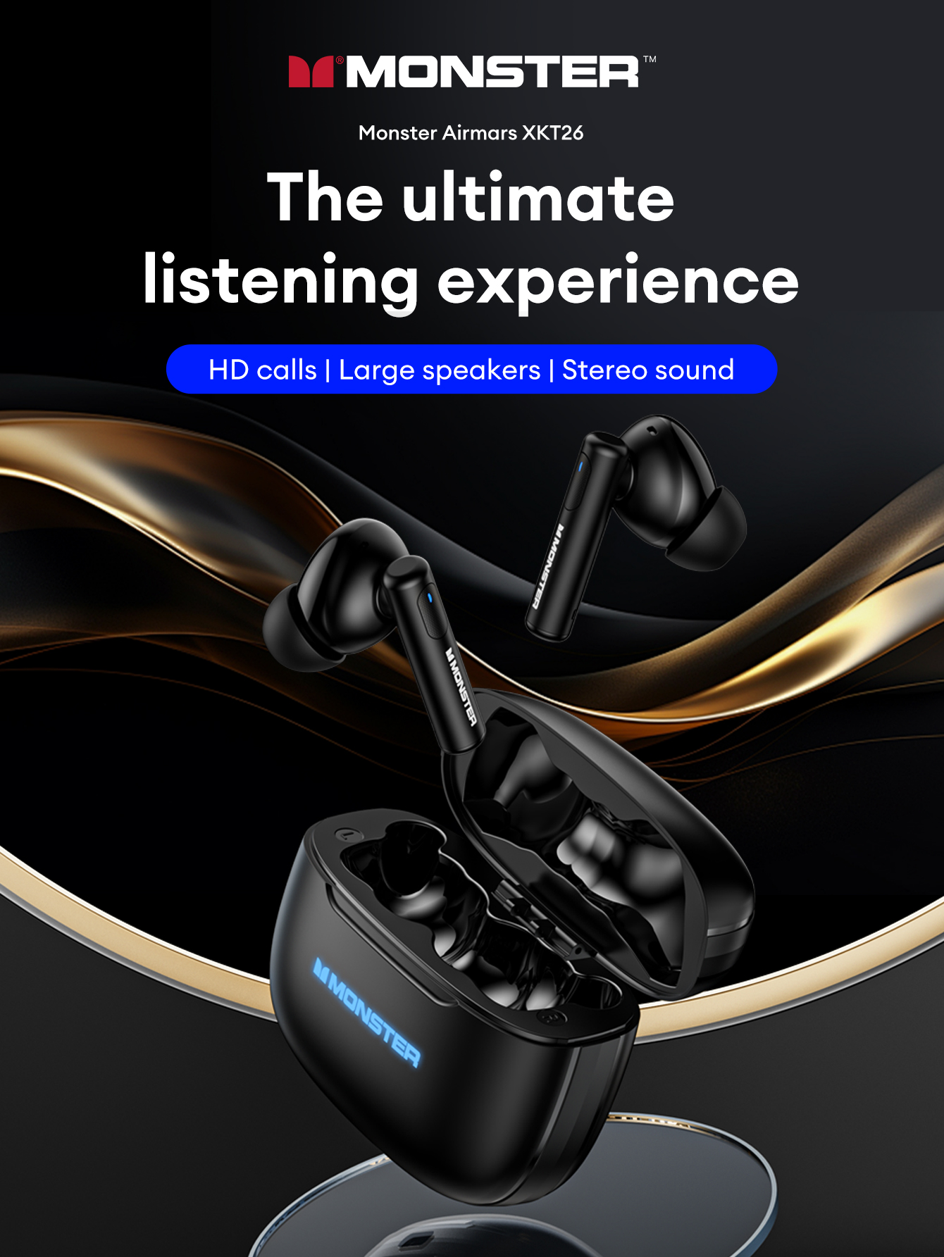Monster XKT26 Bluetooth Earphone Stereo Sound HD Call Long life ...