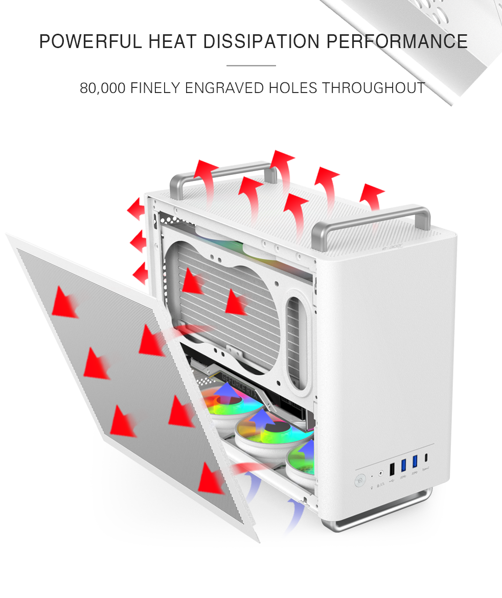 Soeyi U320 PC Case M-ATX/ITX Mini Desktop Portable Portable Desktop ...