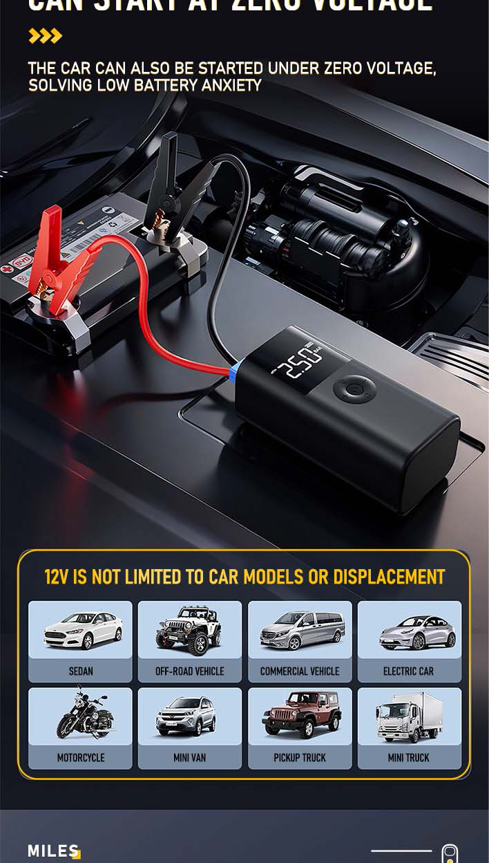 SOARFLY 2025 4 IN 1 Car Jump Starter With Air Pump 12v Car battery jump starter Car power bank ...