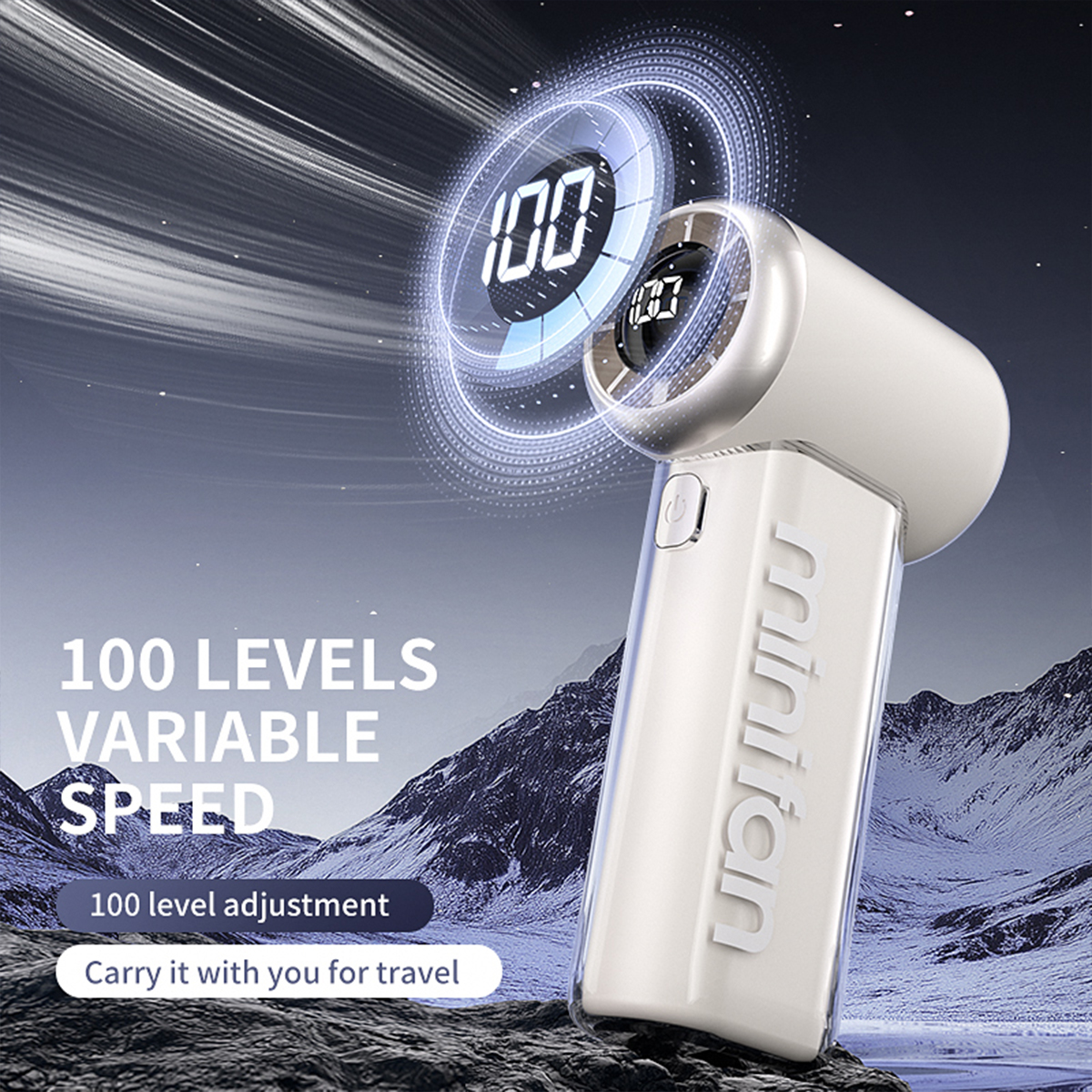 COOSPAI Portable Turbo Mini Fan 100 Speeds Jet Fan USB Rechargeable ...