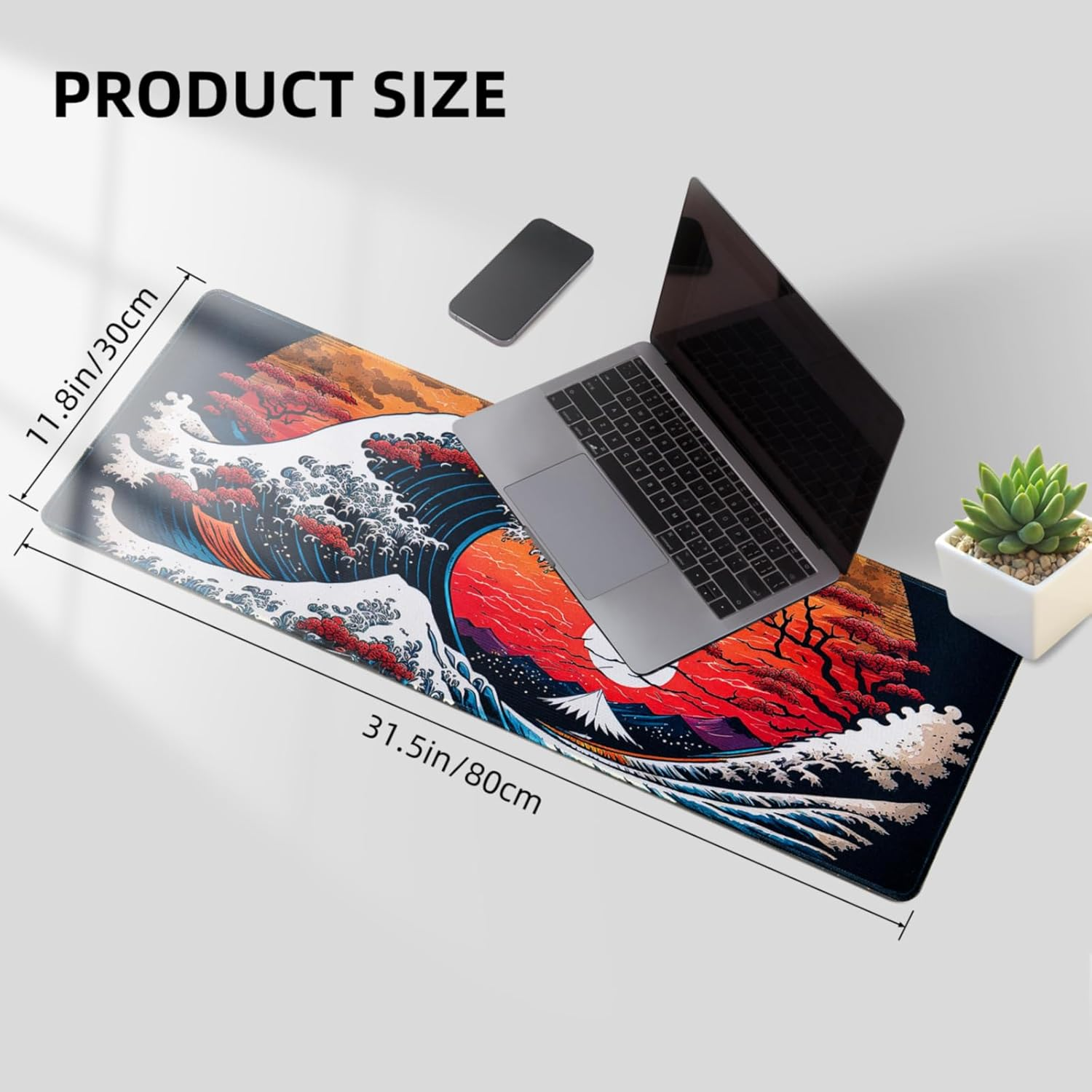 Large Gaming Mouse Pad for Desktop Stitched Edges Waterproof Non Slip ...
