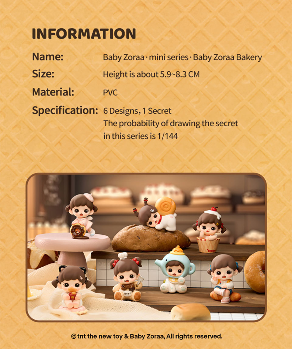 TNTSPACE Baby Zoraa Mini Series Baby Zoraa Bakery Blind Box Figure ...
