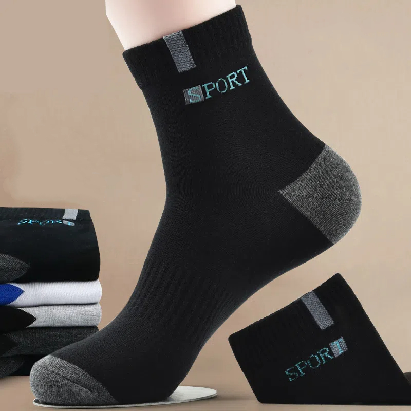 5 Pairs of Men's Breathable Mid-Crew Sports Socks - Anti-Odor for ...