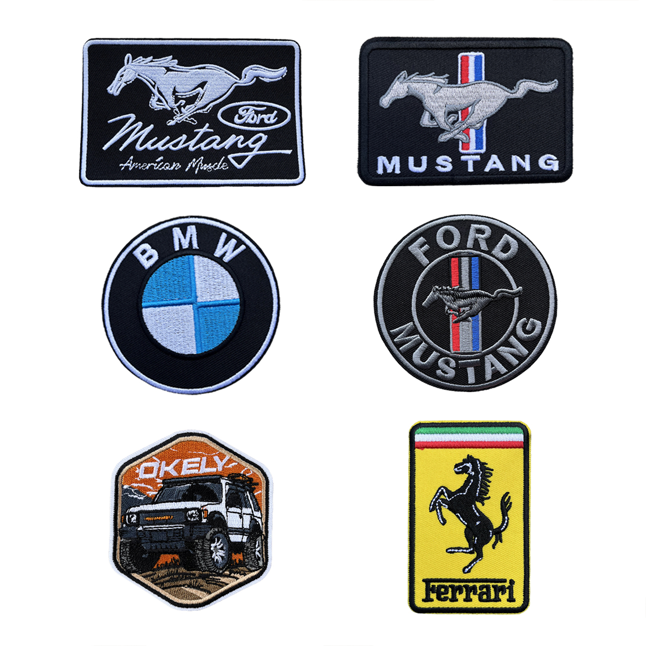 Custom Logo Car Brand BMW Ford Embroidery Patches Clothes Velcro Badges ...