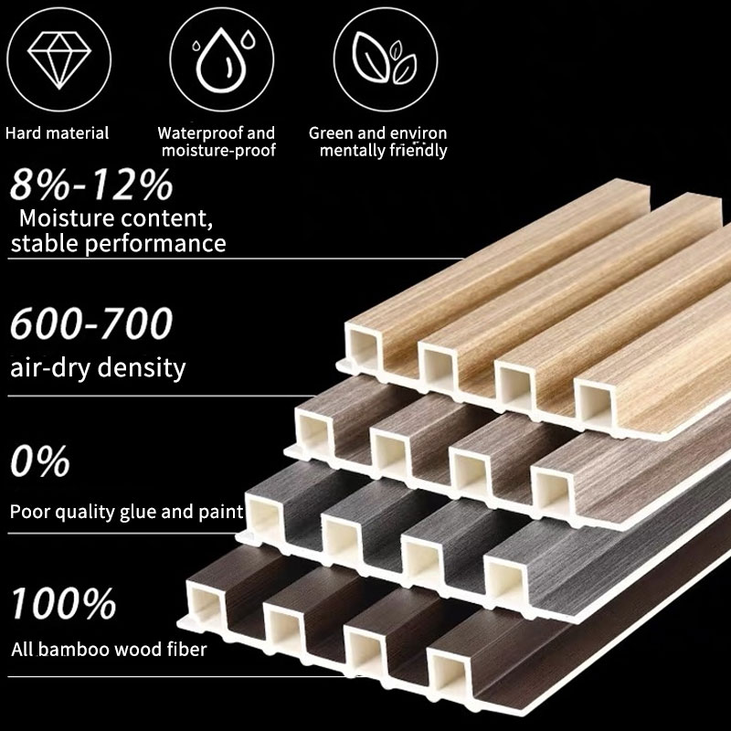 WPC Ecological Wall Panel Waterproof Grille & Fluted Design Fireline ...