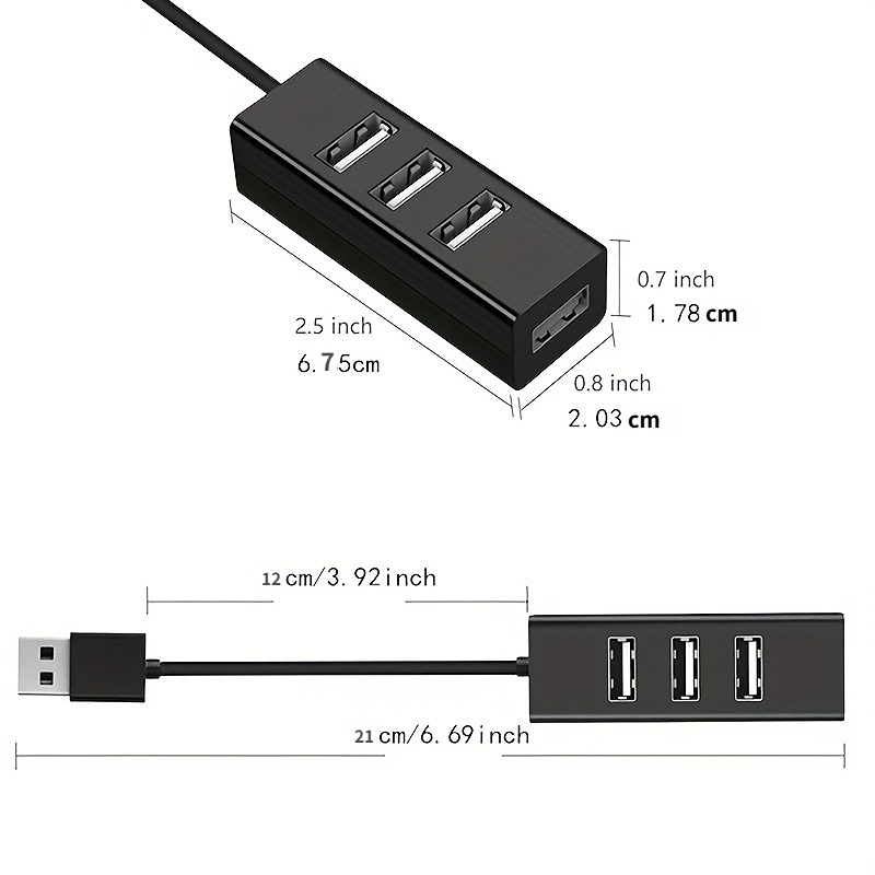 4 Port USB HUB Connector for Computer Mouse Keyboard Office Laptop USB ...