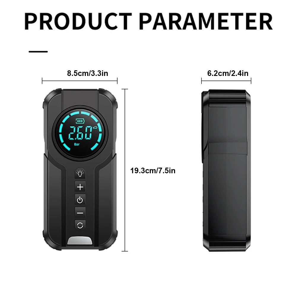 Car Multifunction Air Compressor Jump Starter Portable Tire Inflator ...