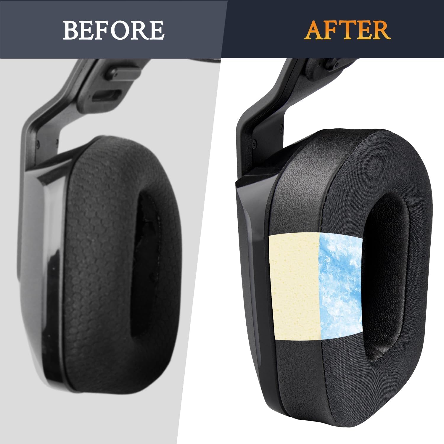 Replacement fabric memory foam earpads for Logitech G733 Lightspeed ...