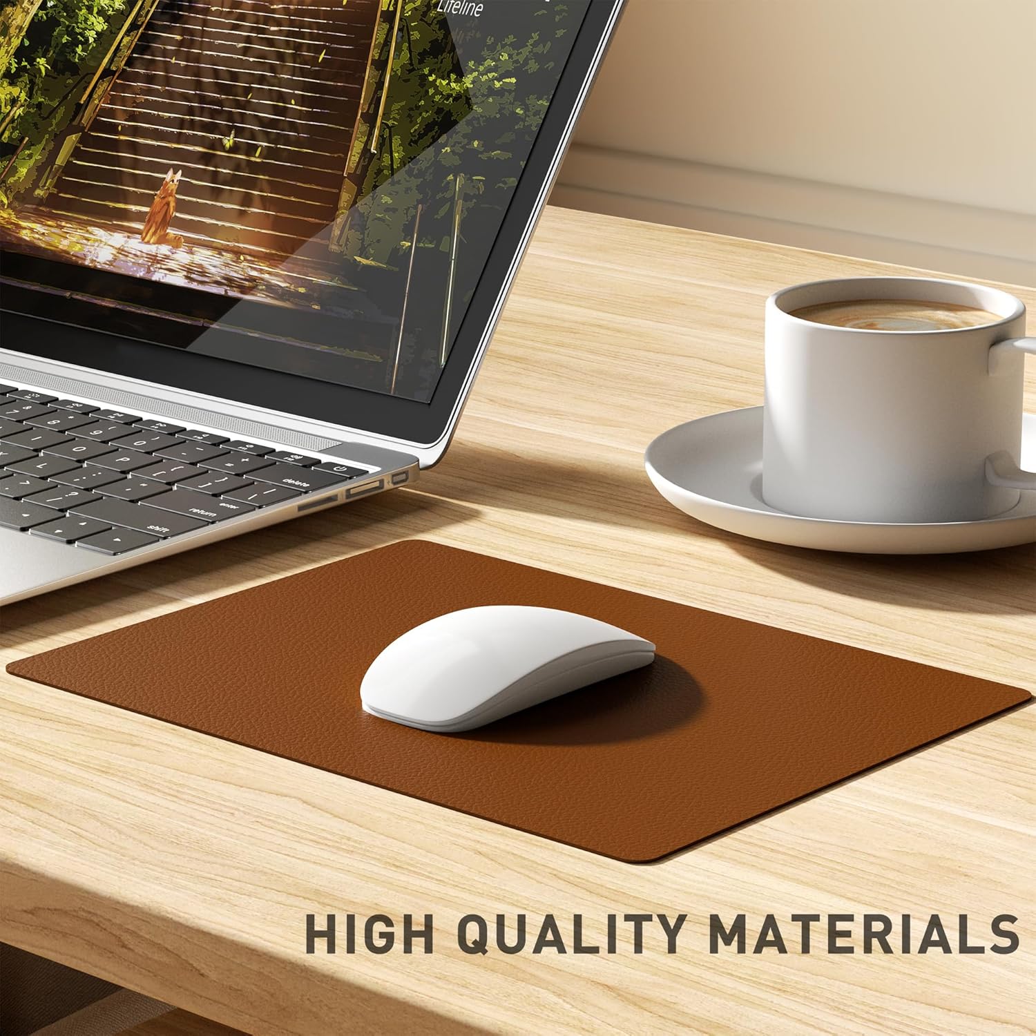Faux Leather Mouse Pad Solid Color Simple Fashion Office Mousepad Home ...