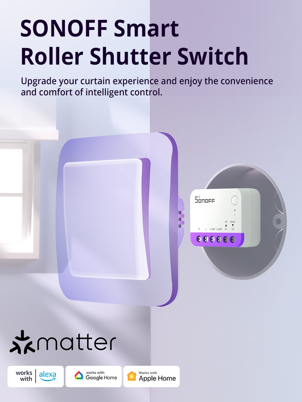 SONOFF MINI-RBS Smart Roller Shutter Switch Smart Curtain Roller ...