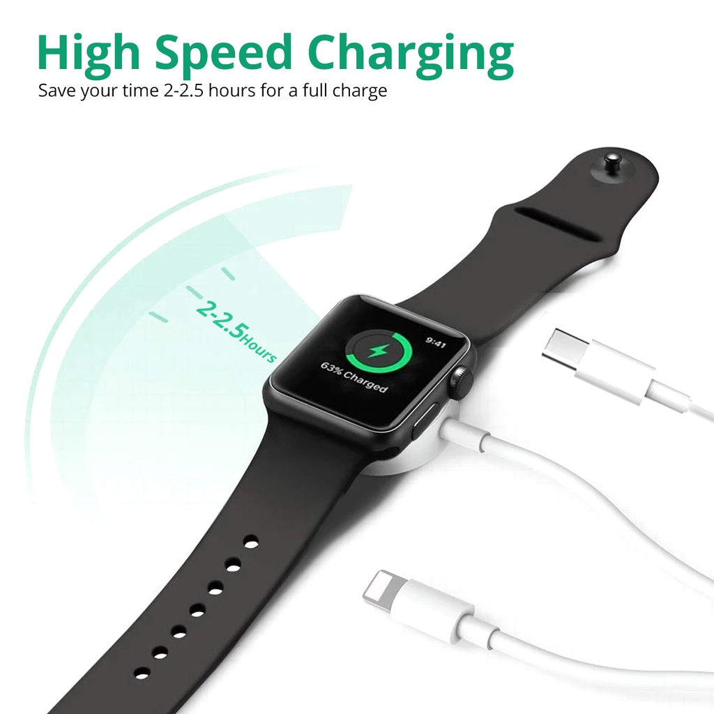 2-In-1 Type C Wireless Charger Compatible For Apple Watch Usb C I-Watch ...