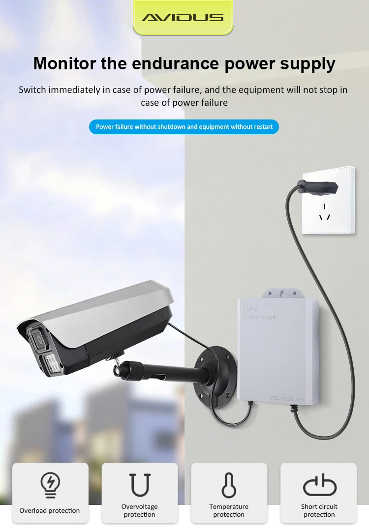 AVIDUS 12V 1.5A 7800mAh Mini UPS Battery Backup for WiFi Router Modem ...