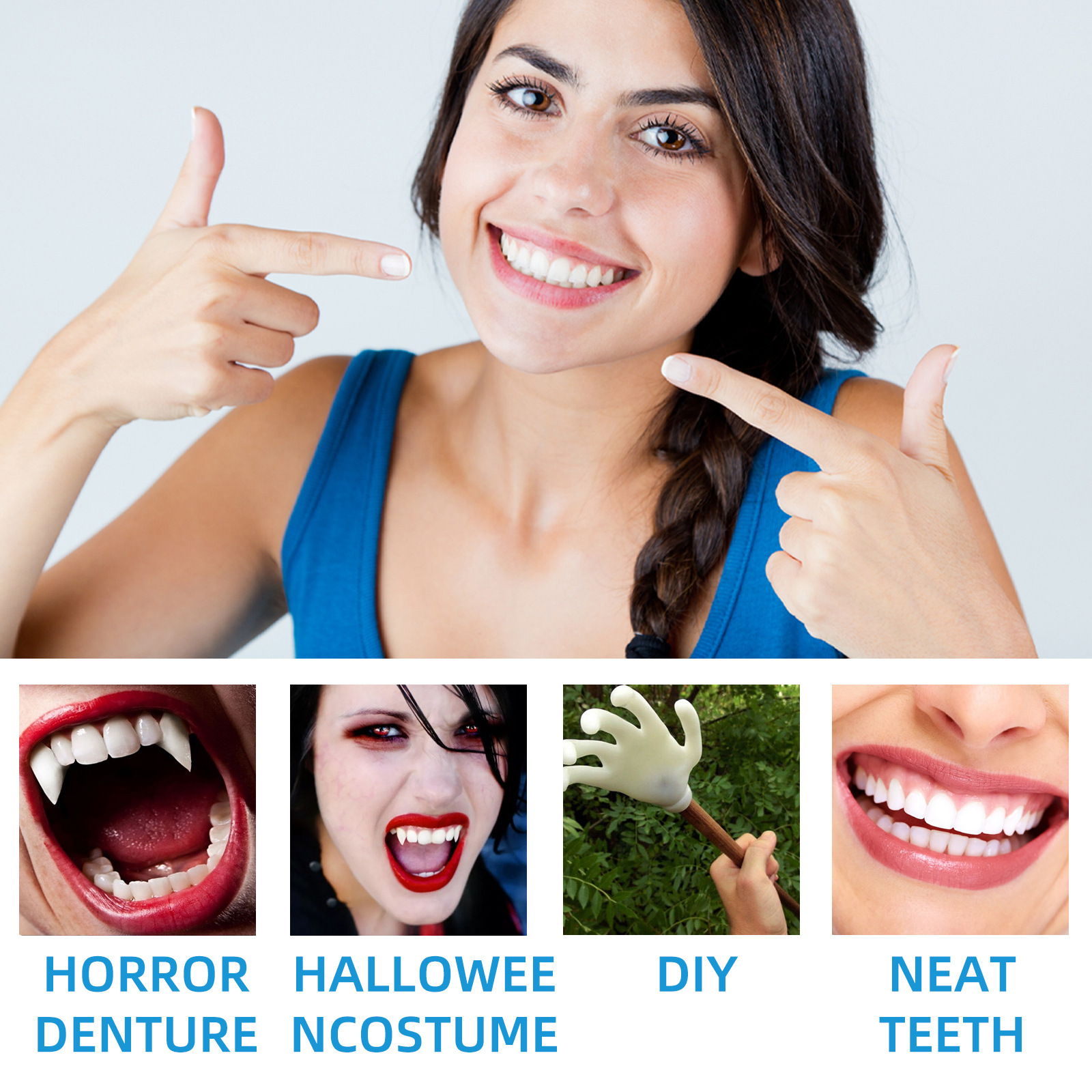 100% permanent Moldable false teeth original Temporary teeth denture ...