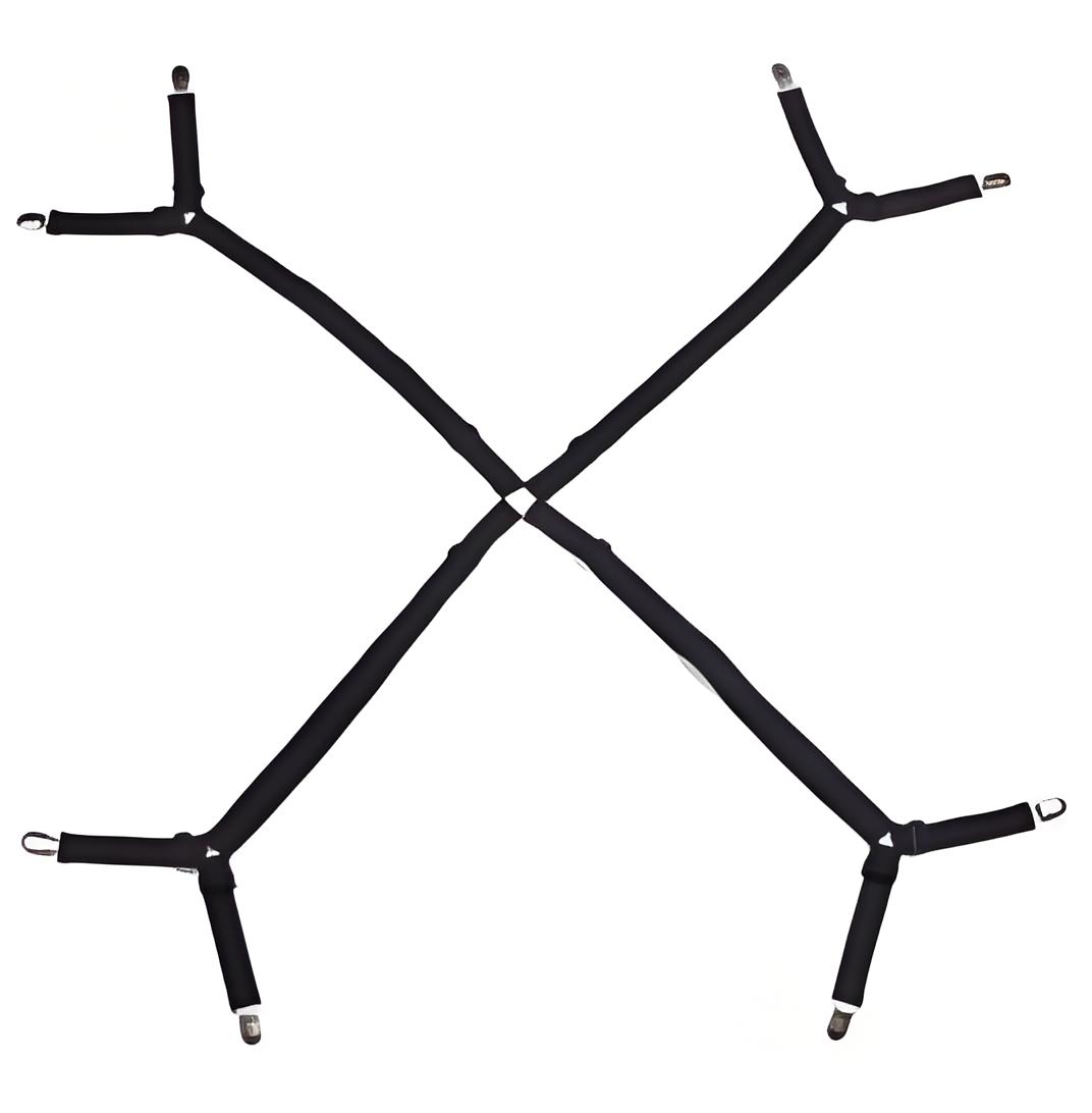 Elastic sheet fasteners with adjustable straps and 6-way cross clips to ...