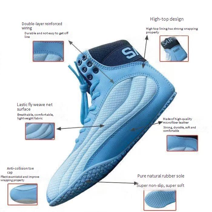 Adult Boxing Shoes Men High Top Sparring Shoes High Top Fighting ...