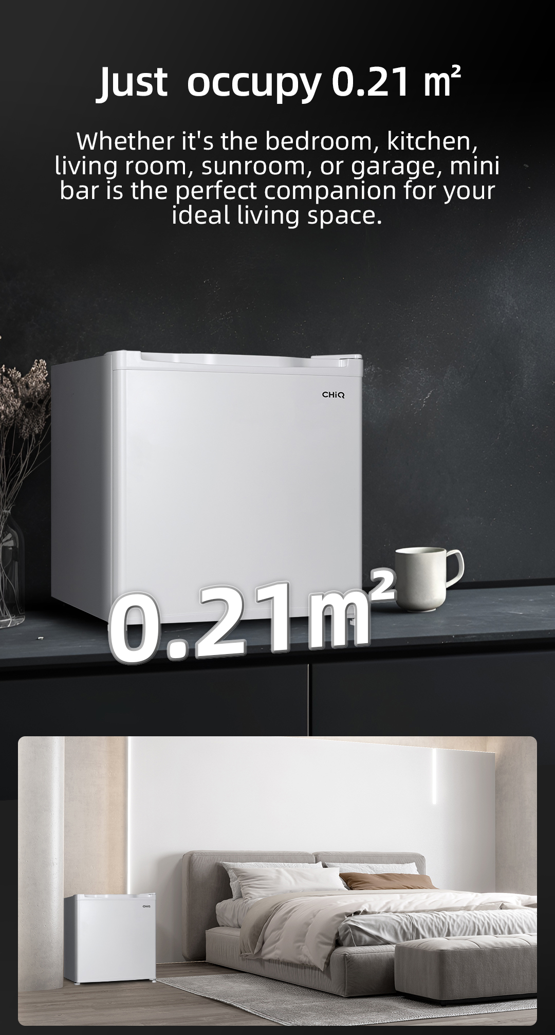 【NEW】CHiQ 1.8 cu.ft Single Door mini Refrigerator CSR02DW with Freezer ...