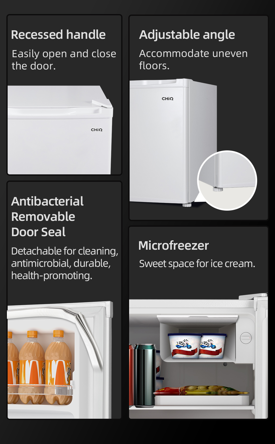 【NEW】CHiQ 1.8 cu.ft Single Door mini Refrigerator CSR02DW with Freezer ...