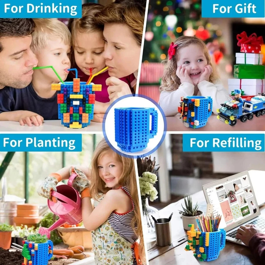 Lego building block cup, DIY assembly cup, coffee cup, creative ...