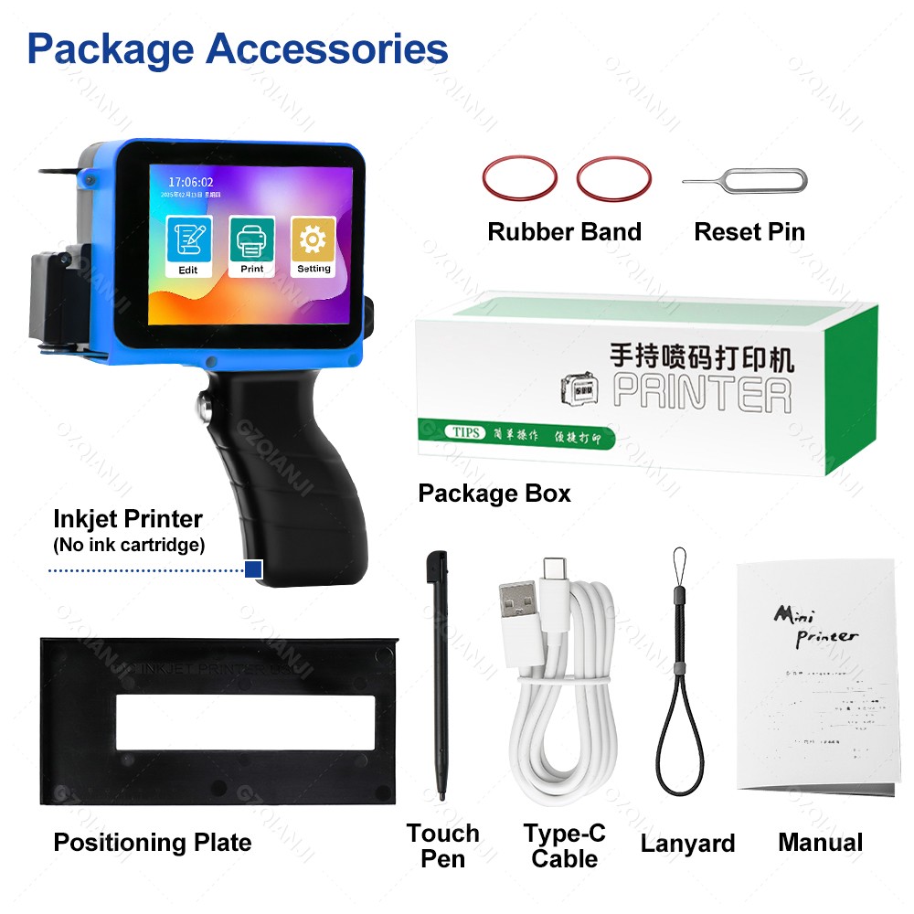 Mini Handheld Printer Production Date QR Barcode Logo Printing Smart ...