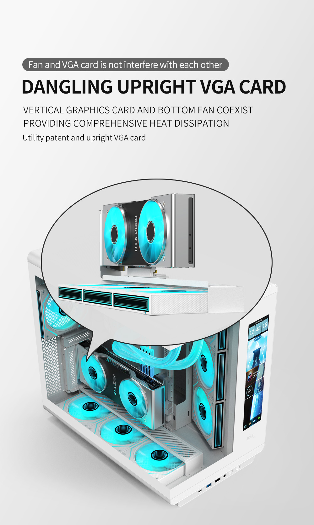 Acer Seaview Palace Pro Gaming PC Case With Argb 4Pcs Fan Screen ...